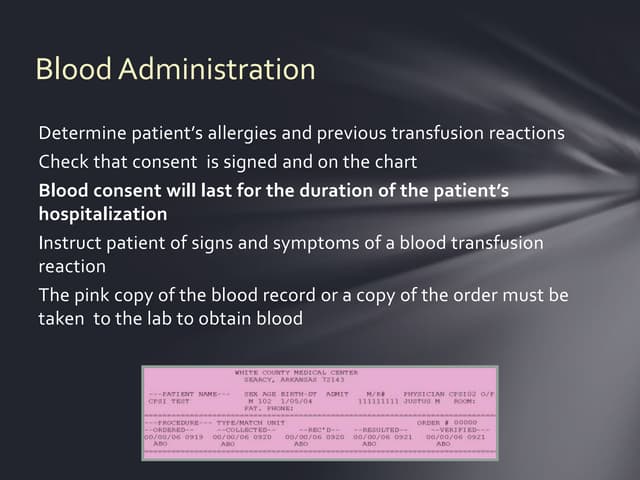 Blood Administration