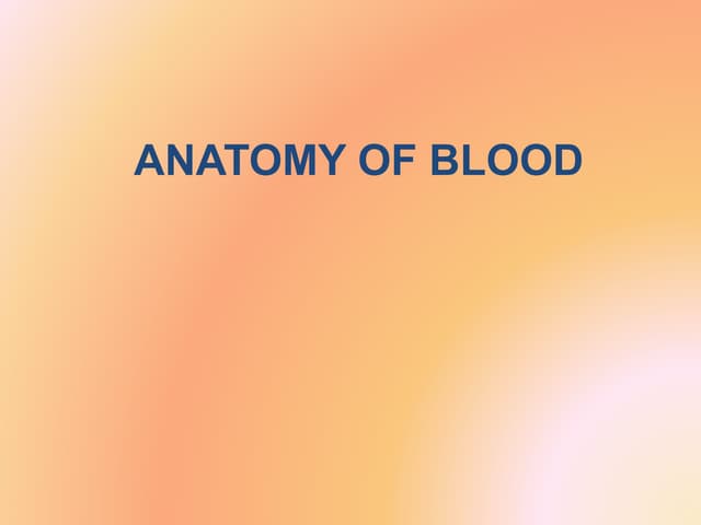 Blood Composiotion Blood Physiology | PPTX