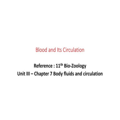 Blood and its circulation | PDF