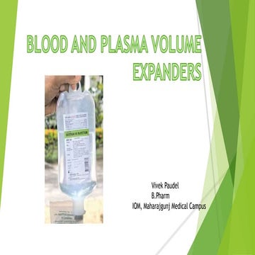 Plasma volume expanders | PPTX