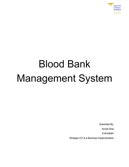 Blood Bank Management System Project Proposal | DOCX | Databases ...
