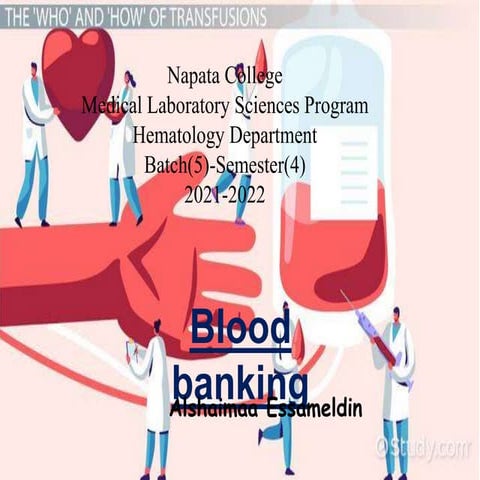 Blood component, sample collection, storage, preservation | PPTX