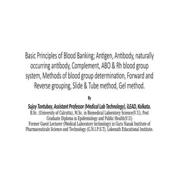 Blood Banking - Module 1.pptx health medical lab | PPTX