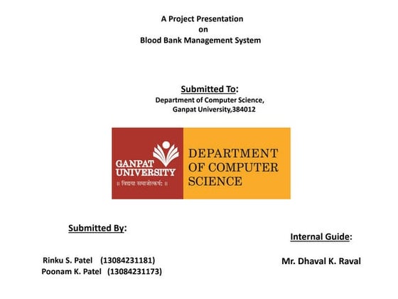 blood bank management system project report | PDF blood bank management system project report | PDF