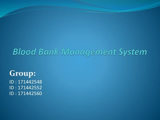 Blood Bank Management System | PDF