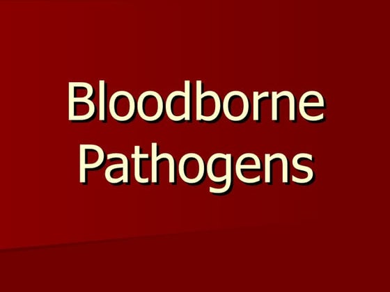 Bloodborne Pathogens Awareness Training | PPT