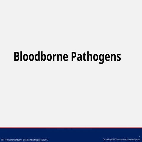Bloodborne Pathogens training powerpoint presentation | PPTX