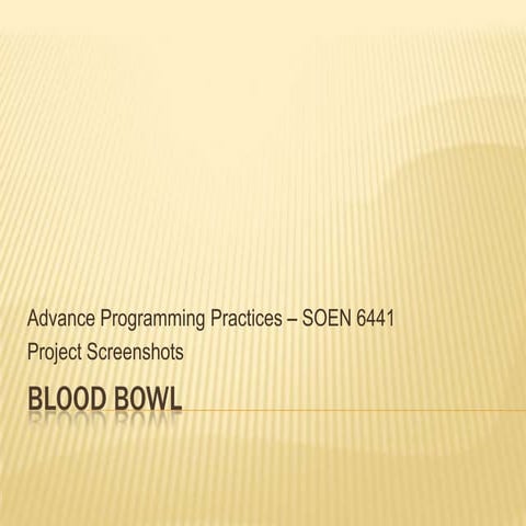 Blood bowl | PPT