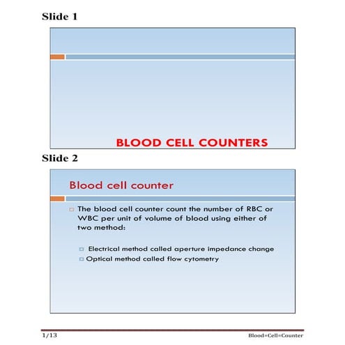 Blood cell counters | PDF