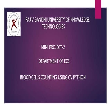 blood cells counting by using python open cv | PPTX