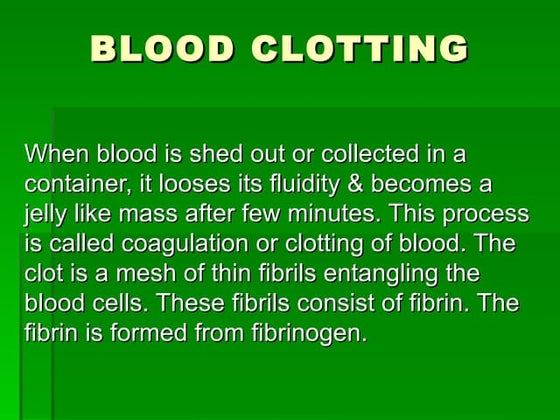 Clotting time - Coagulation of whole blood | PPT