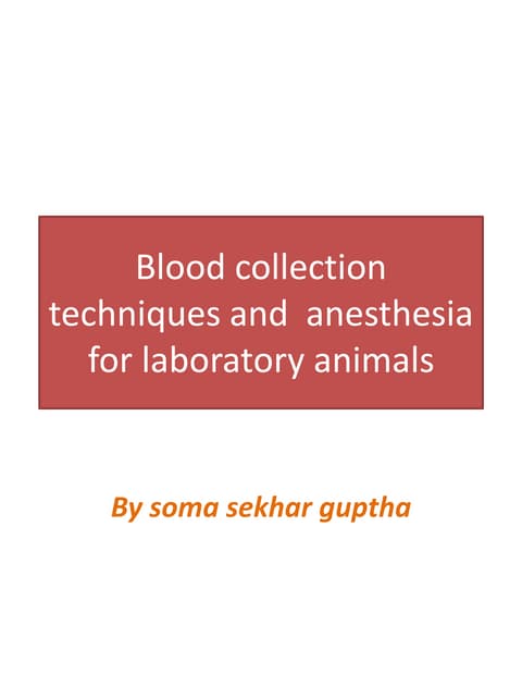 Blood withdrawal techniques from laboratory animals by NIRDESH KUMAR.pptx