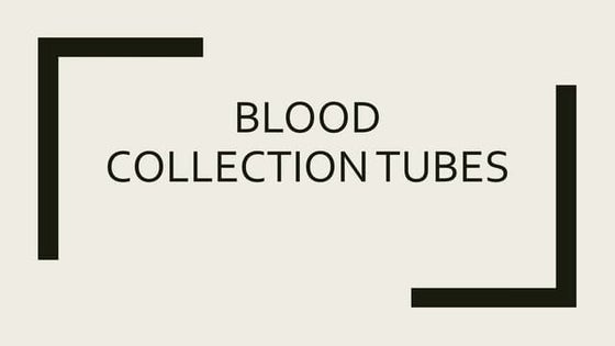 Blood collection tube with color heads | PDF