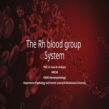 Rh Blood Group System | PPT