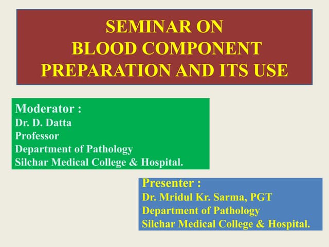 Buffy Coat Method of Component Preparation | PPTX