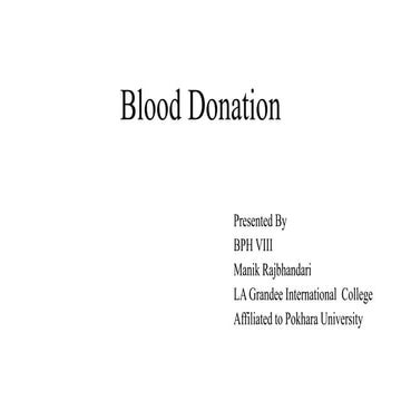 Blood donation | PPTX