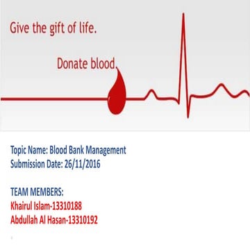 Blood donation management | PPTX