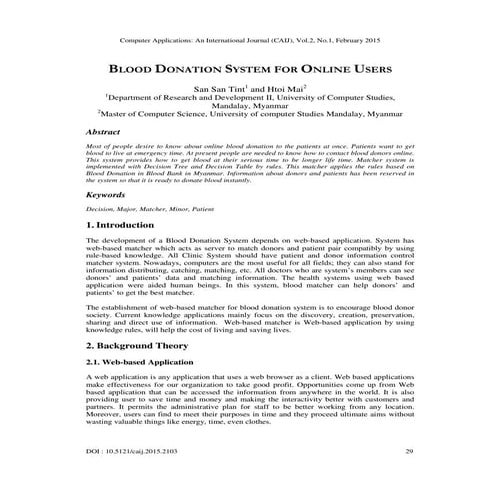 Blood donation system for online users | PDF