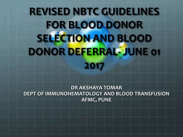 Blood Donor Selection Criteria .pptx | Blood Disorders | Diseases and ...