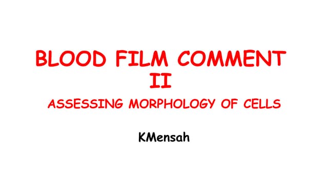 morphology of red blood cells | PPT