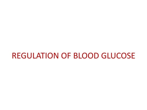 Hormones involved in regulation of blood glucose | PPT