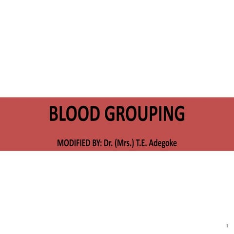 Blood group.pptx Blood grouping and Blood group system | PPTX ...
