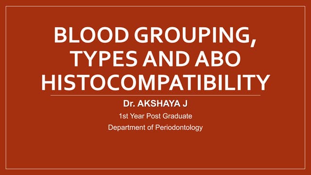 Blood grouping and crosss matching | PPTX