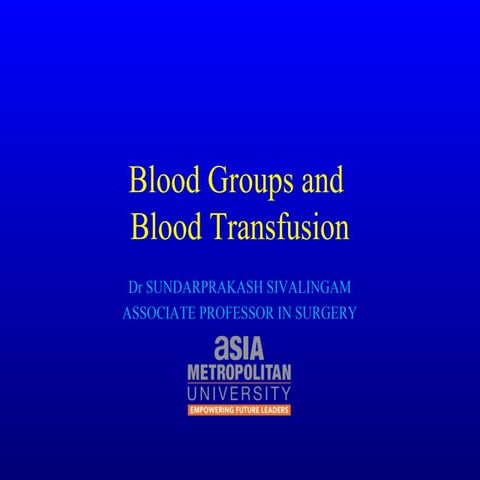 Blood grouping and transfusion | PPT