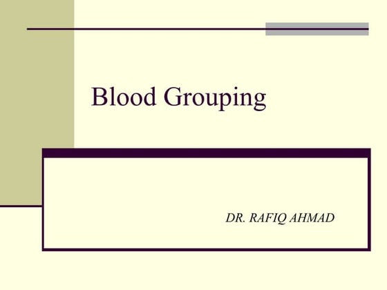 Rh Blood Group System | PPT