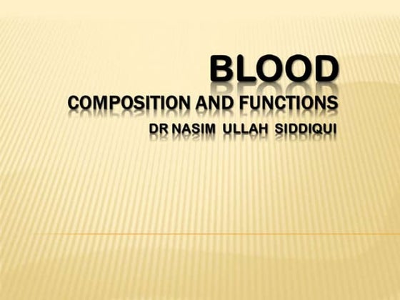 Blood and its components | PPTX | Blood Disorders | Diseases and Conditions