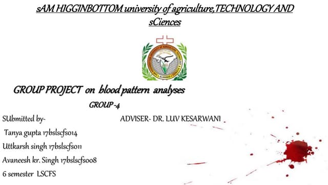 Bloodstain pattern analysis | PPTX | Blood Disorders | Diseases and ...