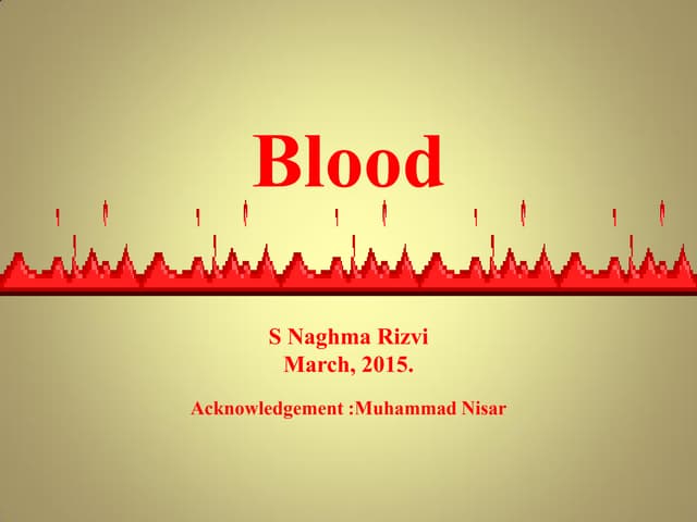 Blood Composiotion Blood Physiology | PPTX