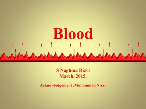 Blood Composiotion Blood Physiology | PPTX