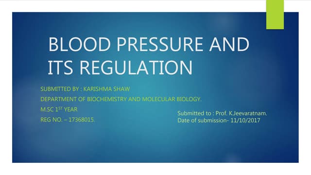 Blood pressure | PPTX