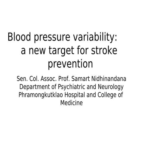 Blood pressure variability.ppt อ.สามารถ | PDF