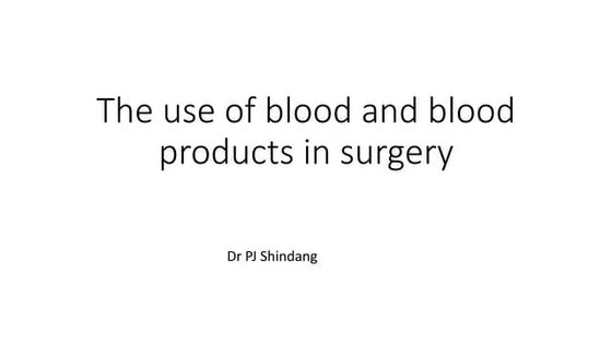 Blood and blood products presentation ppt | PPTX | Blood Disorders ...
