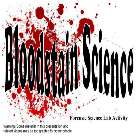 Blood spatter analysis is a key forensic technique used to reconstruct ...