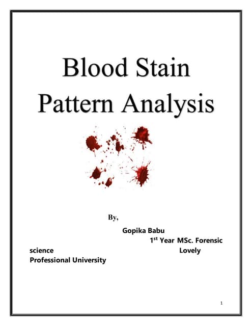 Bloodstain pattern analysis | PPTX
