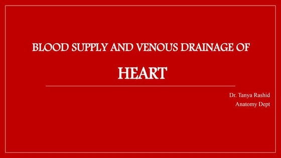 Blood supply to heart | PPT
