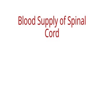 Spinal cord-Blood supply | PPTX