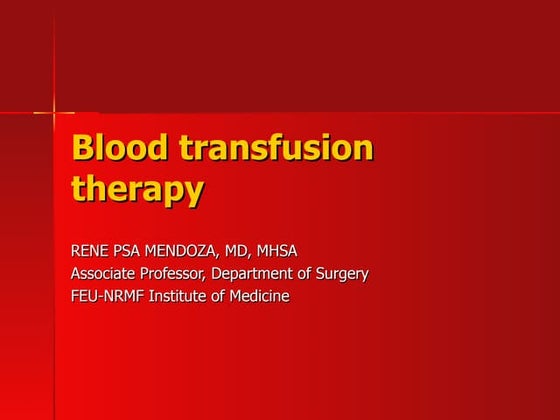 Indication of blood transfusion | PPTX