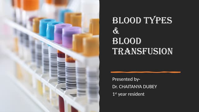 Blood Transfusion (Principles and procedure) | PPTX