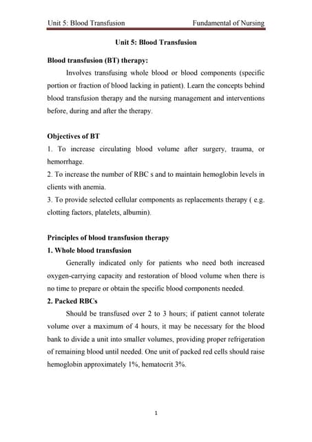 Blood transfusion checklist sania | PDF