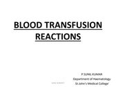 Blood transfusion reaction | PPT