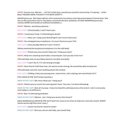 Acting Scripts For One Person