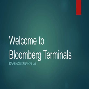Bloomberg Terminals and B Market Concepts | PPTX