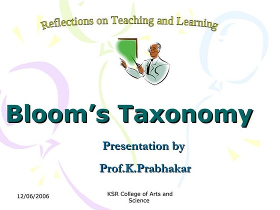 Bloom’s Taxonomy PowerPoint Presentation 2017 | PPT