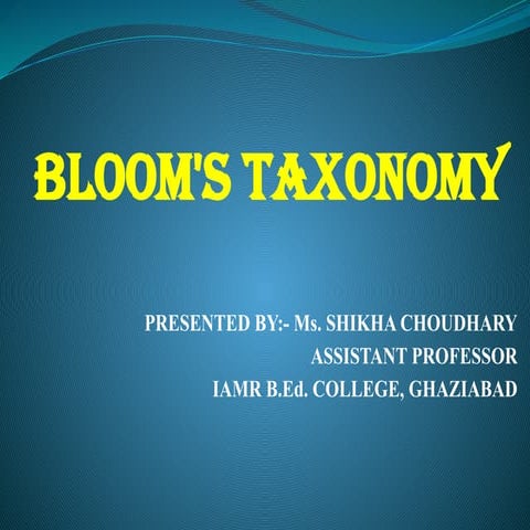 BLOOM’S TAXONOMY of learning objectives.pptx