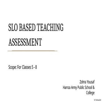 Bloom SLO based teaching assessment detail | PPTX