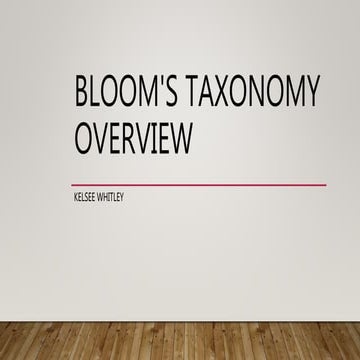 Bloom's Taxonomy Overview | PPT